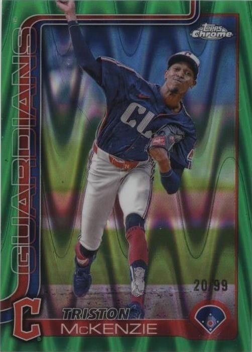 2025 Topps Chrome - Triston McKenzie #21 Green RayWave Refractor /99 ...