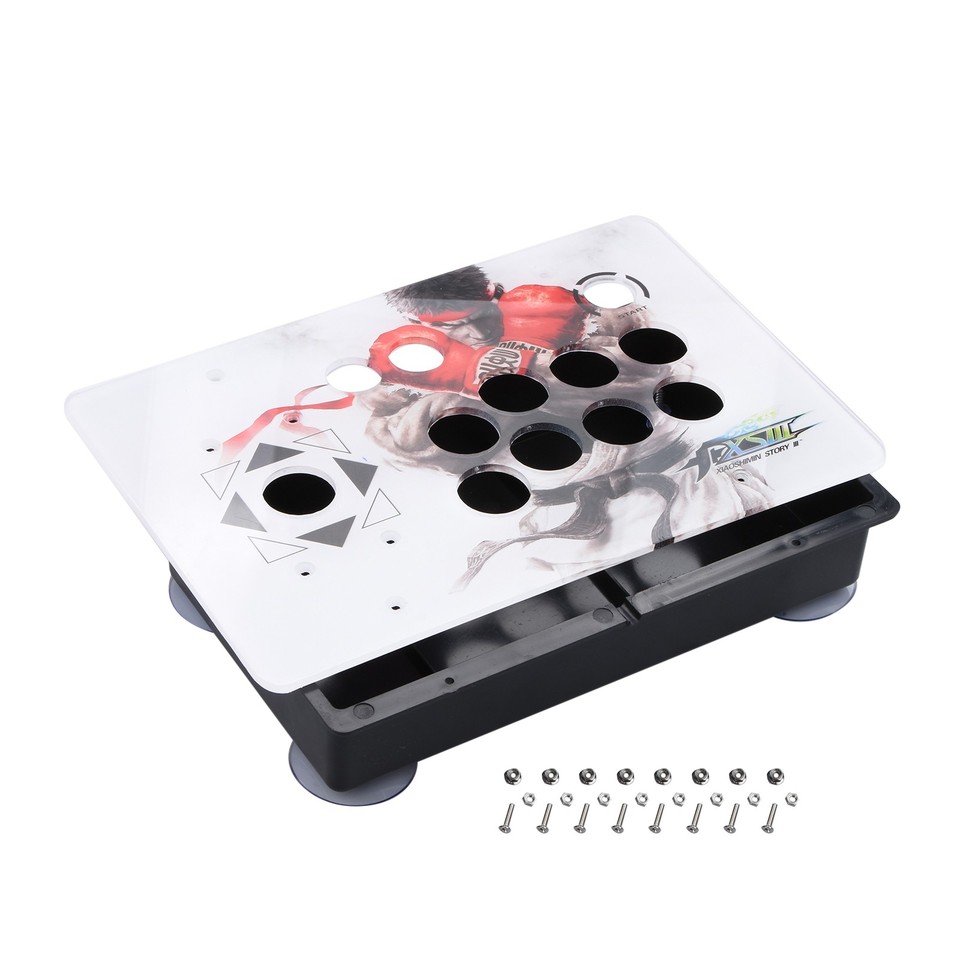White Arcade Joystick Acrylic Panel+Case Game PC Rocker Joystick for ...