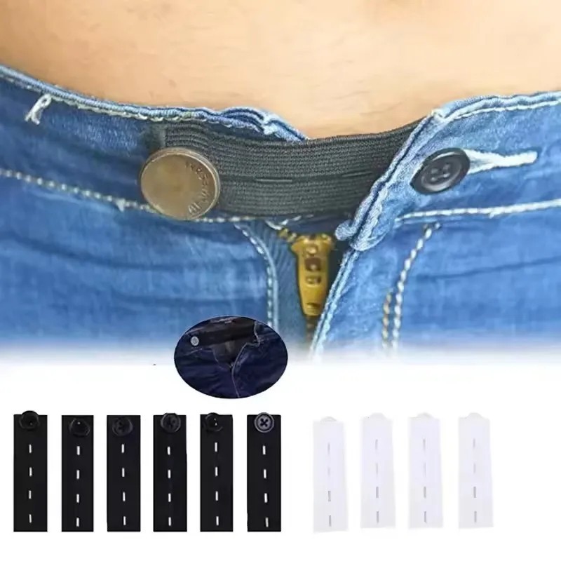 5PCS Waist Extender Button Elastic for Jeans Pants Button Extender ...