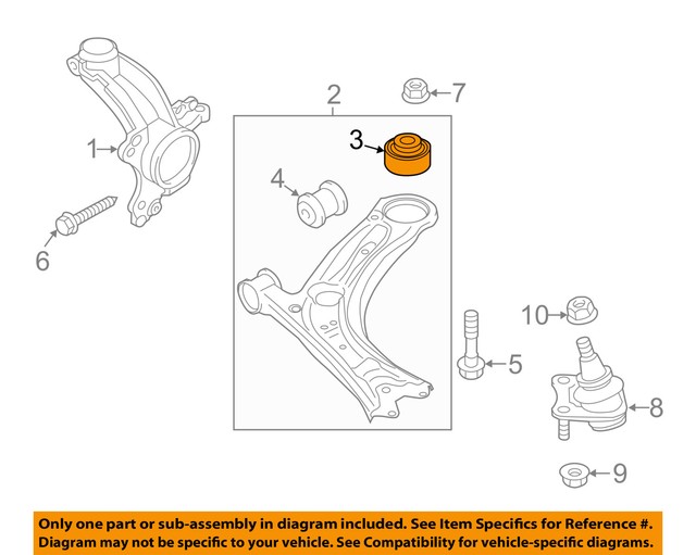 Volkswagen 5C0407183A Suspension Control Arm Bushing for sale online | eBay
