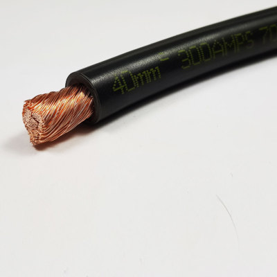 40mm2 Black Flexible PVC Battery Welding Cable 300 A Amps 1M 1 M Length ...