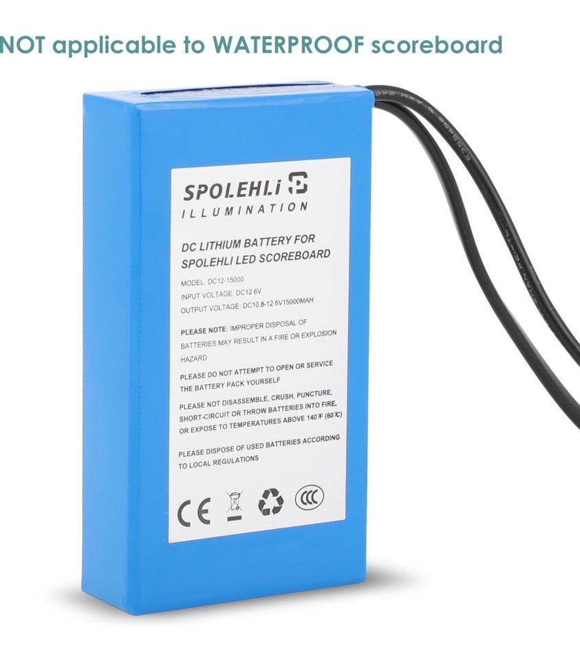 Spolehli DC Lithium Battery 12v External Battery and Cord NEW | eBay