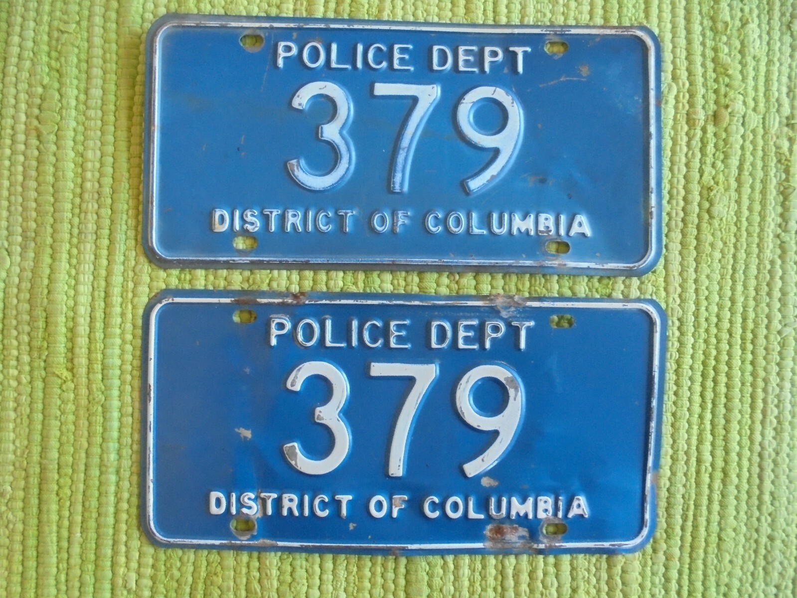 Early POLICE Dept License Plate District of Columbia Tag Pair ...