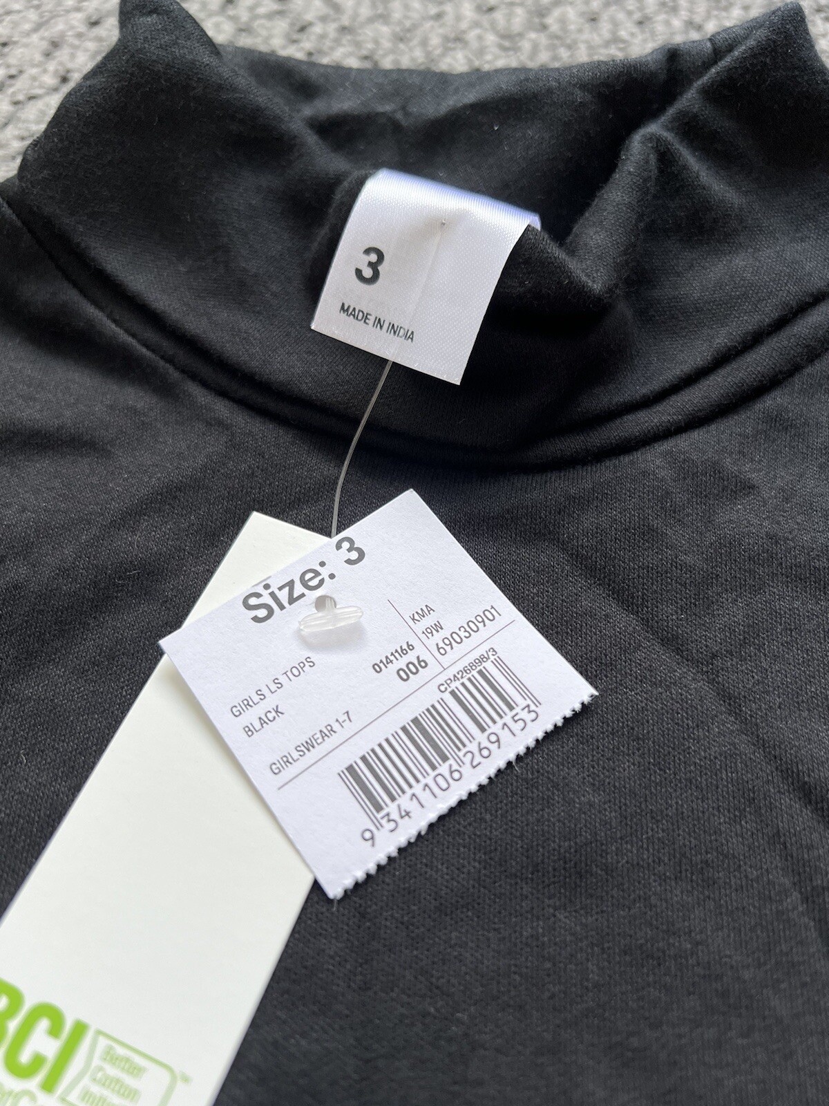 Girls size 3, Anko, Black Cotton Long Sleeve Skivvy Top NWT | eBay