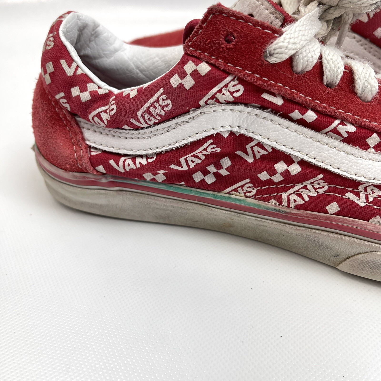 Vans Old Skool Logo Repeat Racing Classic Skaters Red… - Gem