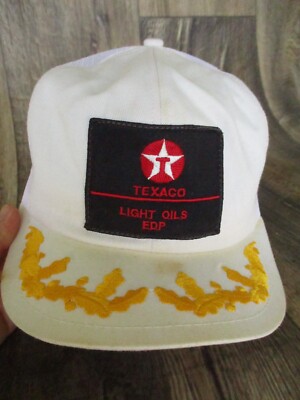 Vintage TEXACO Logo Patch Mesh Cap Snapback Hat USA K-BRAND LIGHT OILS ...