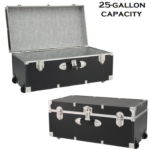 Storage Containers w/Wheels 30" Rolling Trunk Lockable Foot Locker ...
