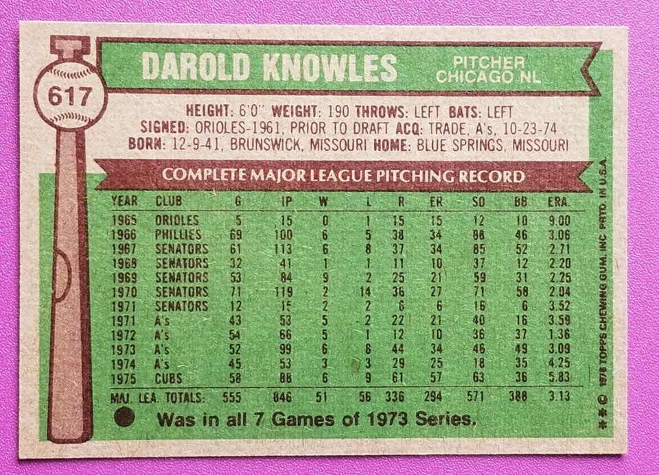 1976 Topps #617 Darold Knowles Baseball Card | eBay