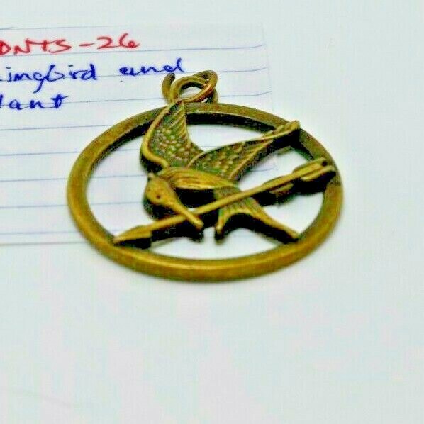 Metal Hummingbird and Arrow Pendant - Gem