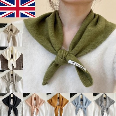 Wool Knitted Triangular Scarf Warm Warm Shawl New Triangle Knit Scarves ...