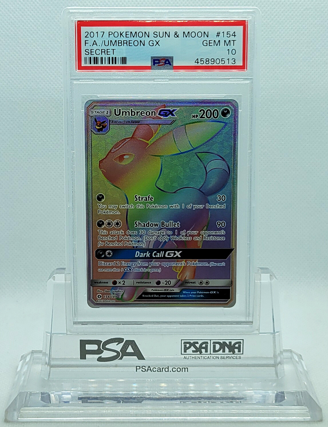 Umbreon GX 2017 Sun & Moon #154/149 Holo (Secret) Price Guide - Sports ...