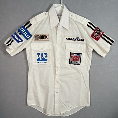 Vintage 80s Penske Racing Gould Indy Car Pit Crew Shirt Adult M White ...