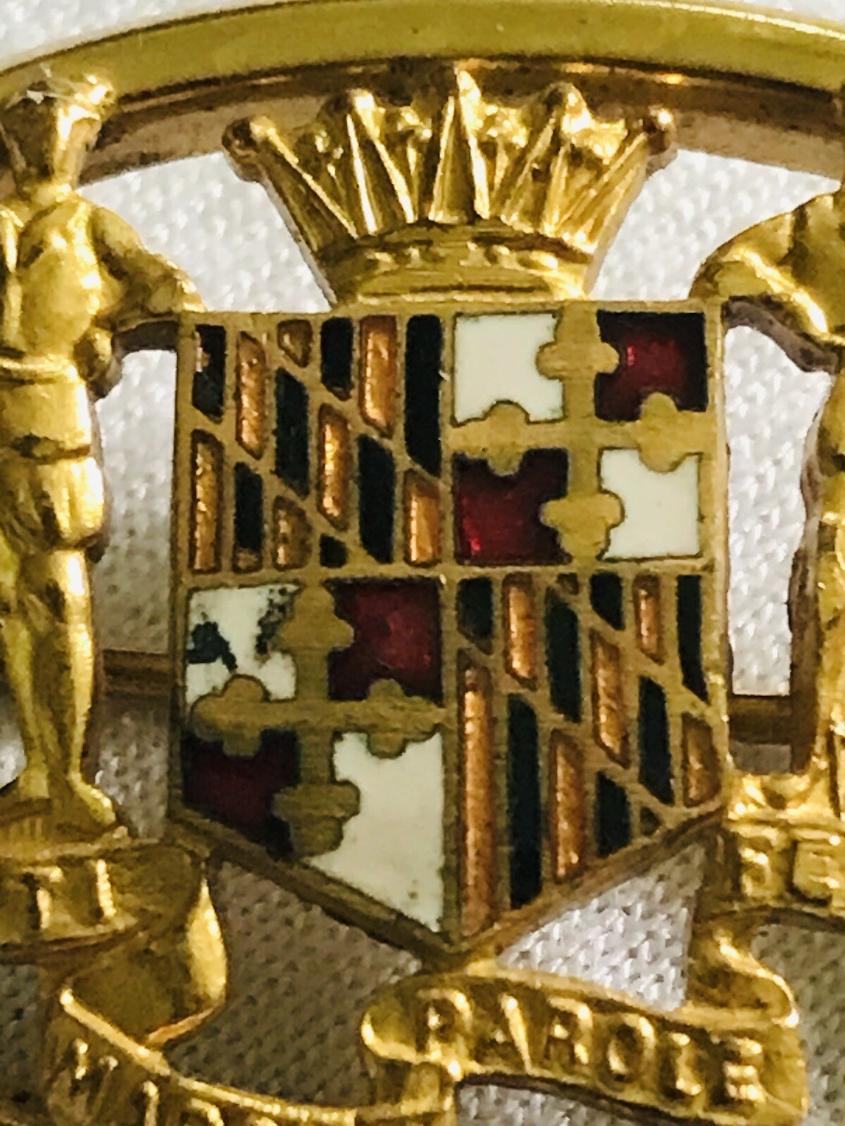 Vintage Maryland State brooch Pin Seal Motto Governme… - Gem