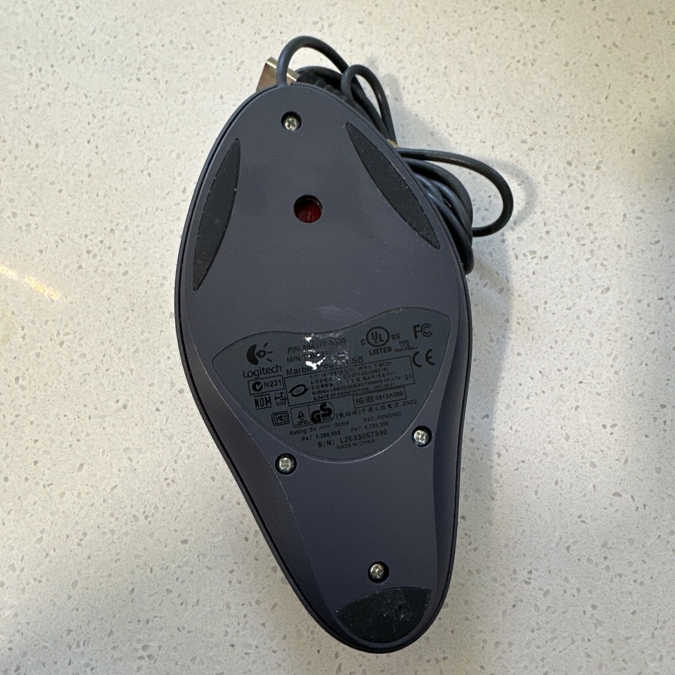 Logitech T-BC21 PC Mouse Trackman Trackball Red Marble Ergonomic ...