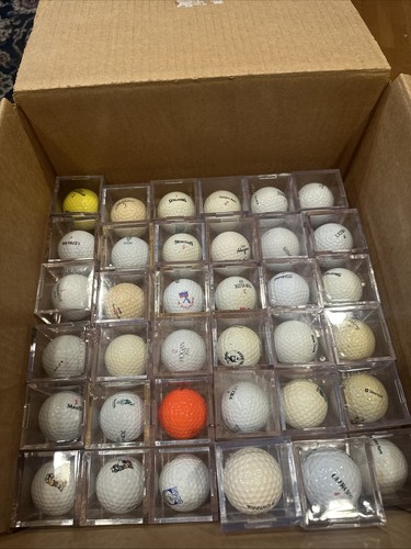 vintage golf balls Collection Of 38 Many W/ Logos All In Individual ...