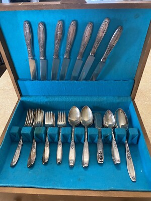 1847 Rogers Bros Antique Silver Plate Ambassador Flatware Set | eBay