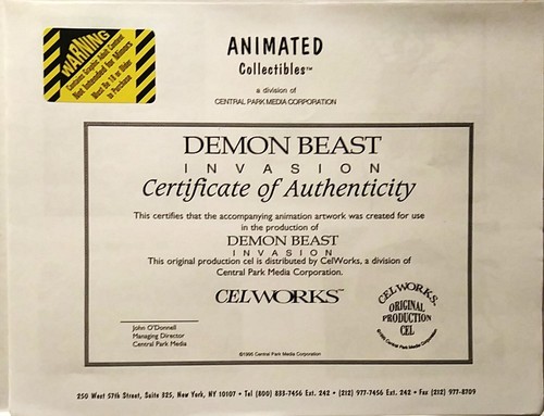 DEMON BEAST INVASION, CENTRAL PARK MEDIA ANIME ART DEALER CATALOG, NEW ...