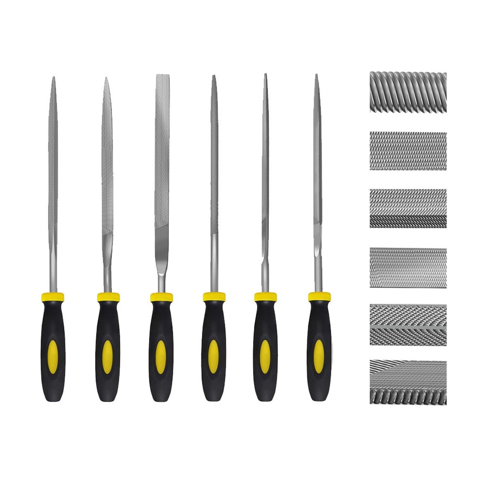6x 5.5" Wood Handle Rasp File Set Carving Shaping Woodworking Carpentry ...