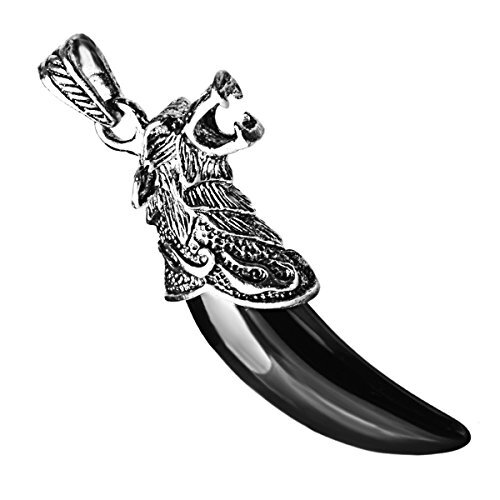 Collar con colgante tribal de colmillo de lobo para hombres y niños | eBay