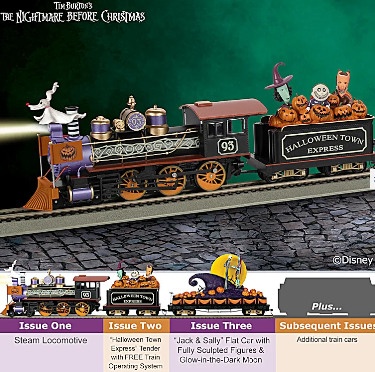 The Nightmare Before Christmas Illuminated Electric Train Set HO Scale ...