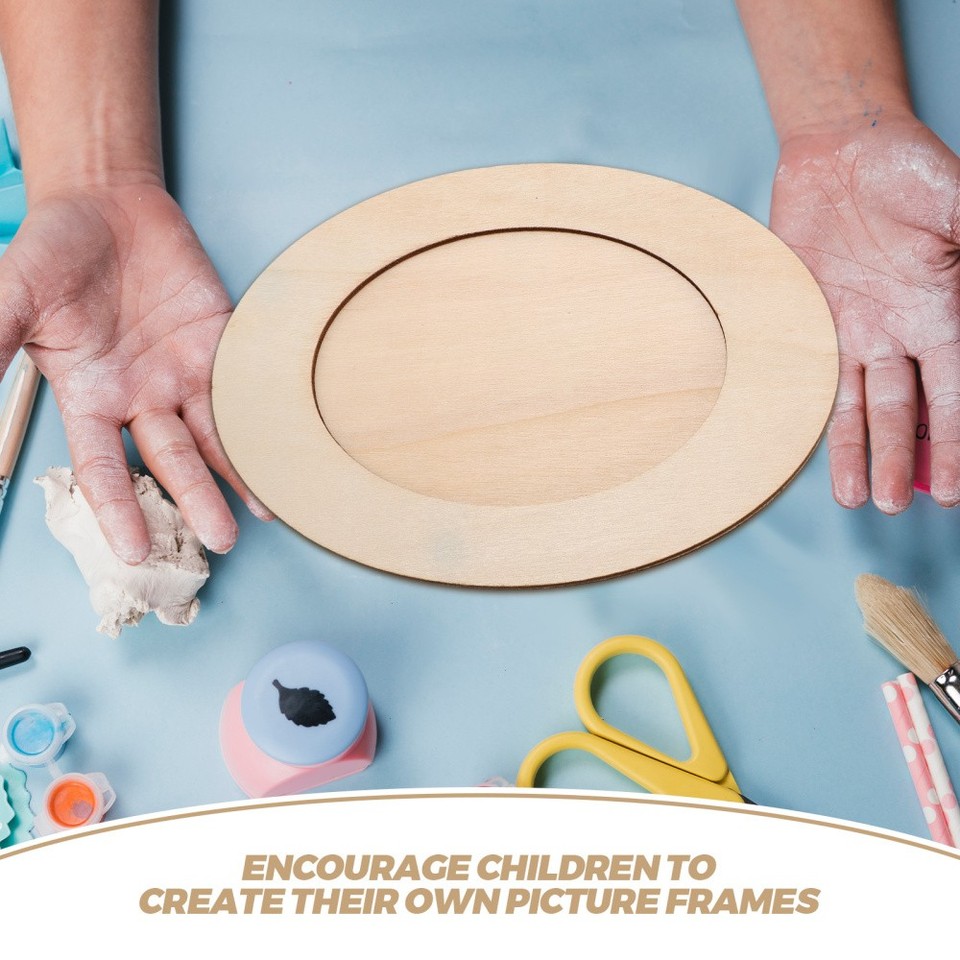Handmade DIY Wooden Photo Frame Child Parent-child Oval Craft Frames | eBay