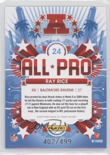 2010 Score All-Pro Scorecard /499 Ray Rice #24 | eBay