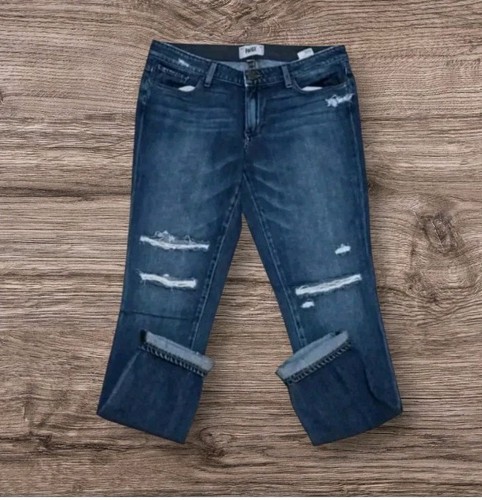 Paige Women's Size 27 Jimmy Jimmy skinny jeans blue denim distressed | eBay