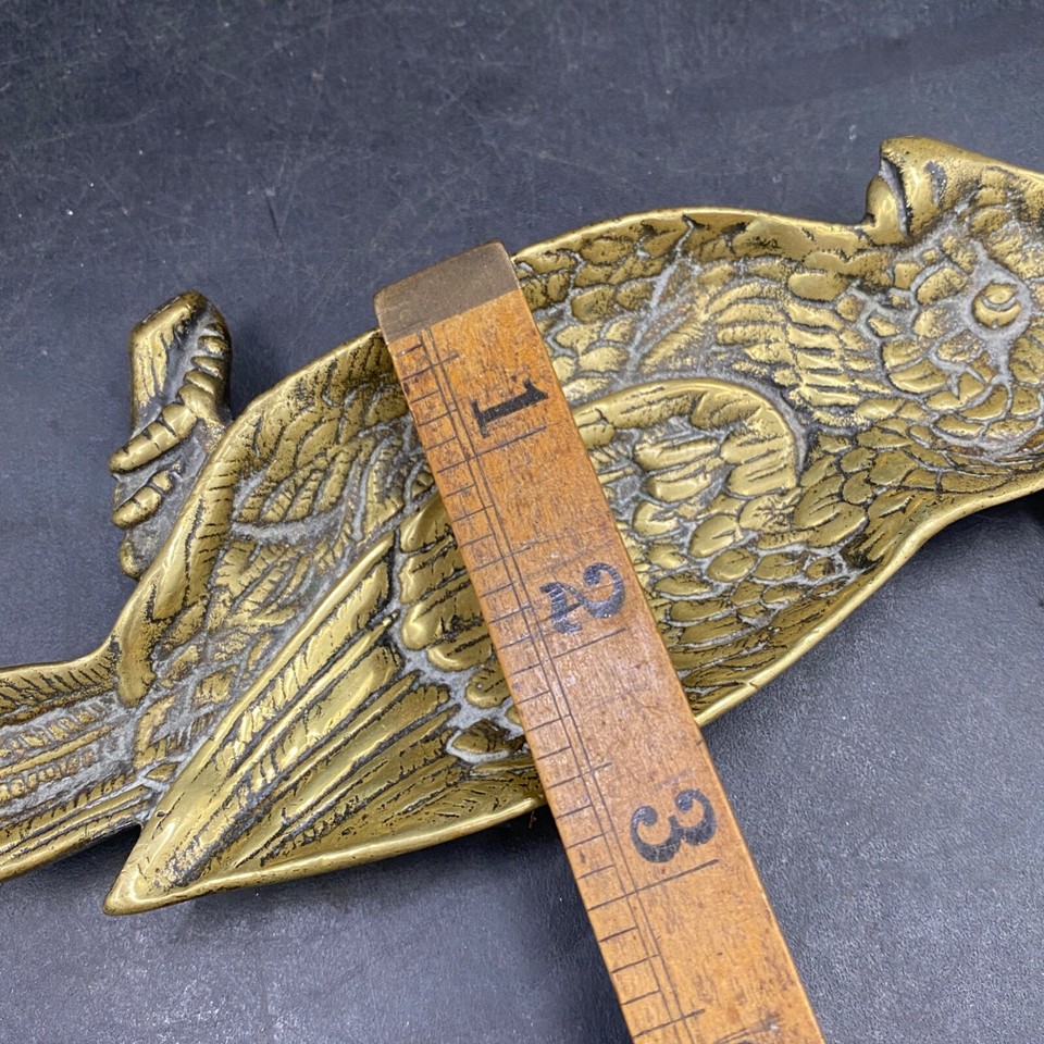 PARROT Pin Tray 7" Trinket Desk Dish PEERAGE BRASS Vintage Quality 270g ...