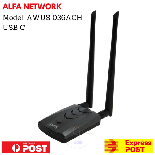 ALFA NETWORK AWUS036ACH (USB-C) AC1200 Long Range Dual Band WiFi ...