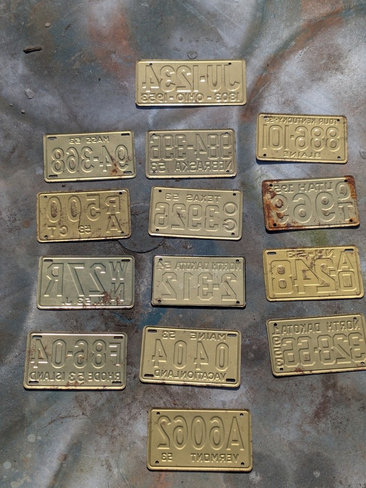 Vintage 1953 Wheaties License Plates Stamped Metal (14 Plates) | eBay