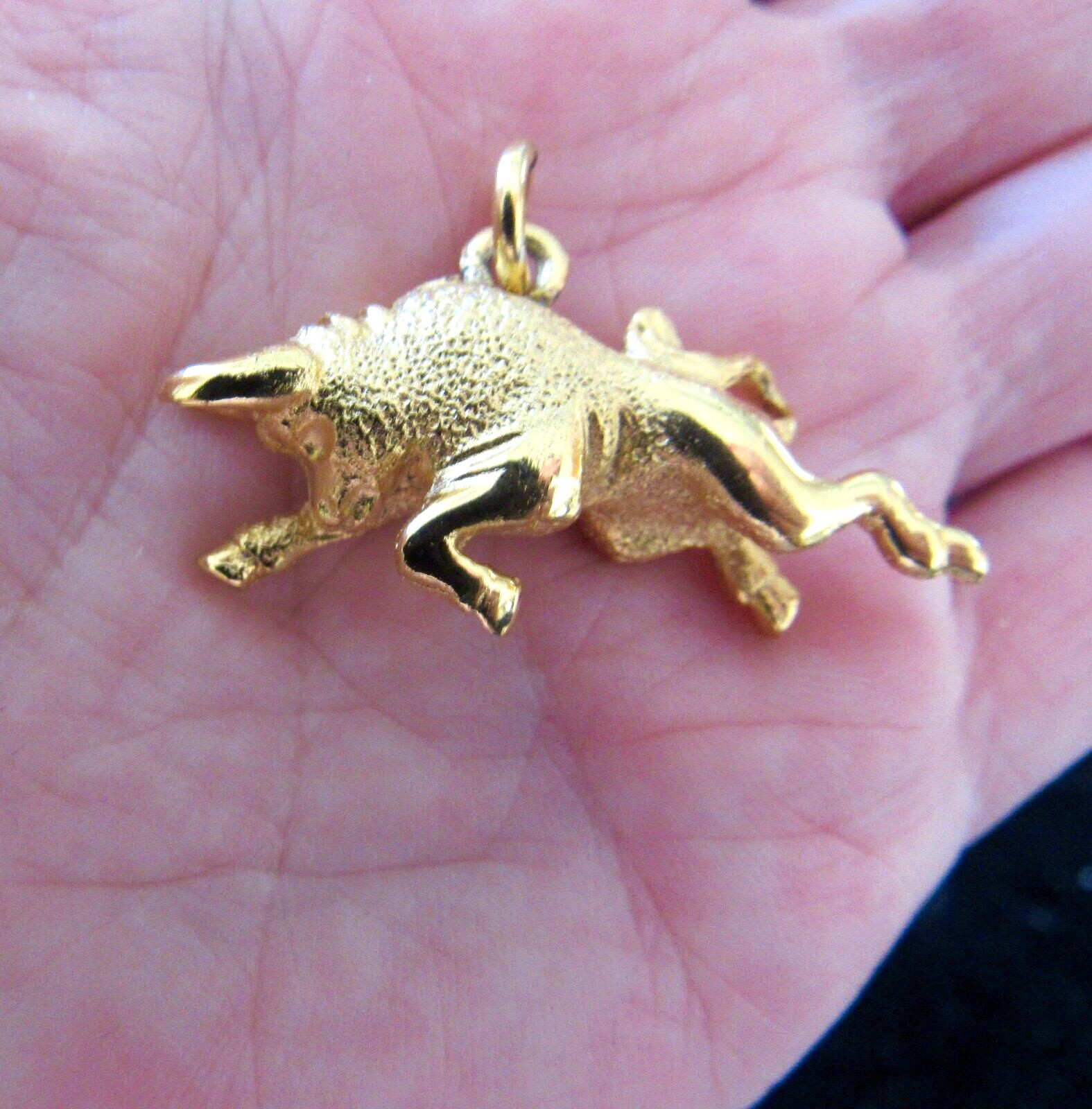 Vintage Signed VR 88 Gold TAURUS BULL Astrology Penda… - Gem
