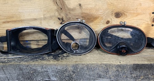 Vintage ScubaPro Tempered Scuba Diving / SportSways Dive Mask Lot Of 3 ...
