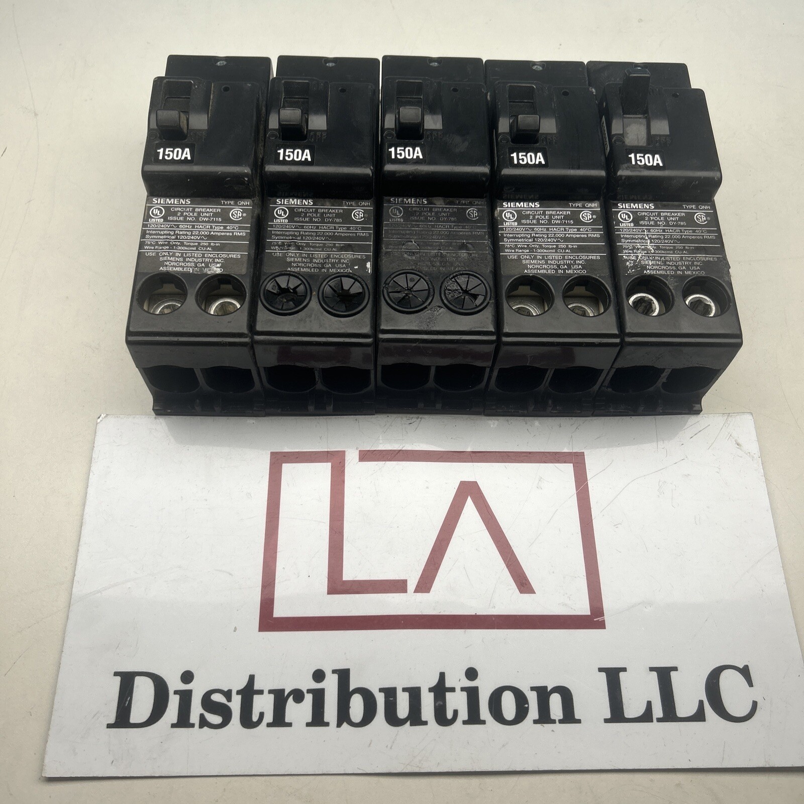 SIEMENS DY-785 150A Circuit Breaker 2 Pole Unit Type- QNH 120/240V Lot ...