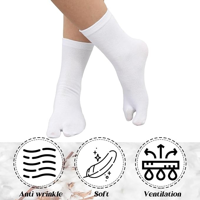 4 Pairs Tabi Split Toe Flip Flop Socks for Men Women Low-Cut Stretch ...