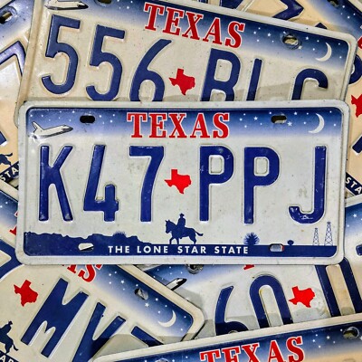 TEXAS SHUTTLE LICENSE PLATE 🔥FREE📬🔥 1 ~ w/RANDOM LETTERS & #'s VINTAGE ...