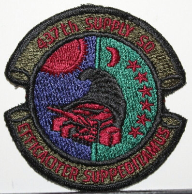 USAF 437th Supply Squadron Subdued Patch Insignia Badge Crest Emblem ...