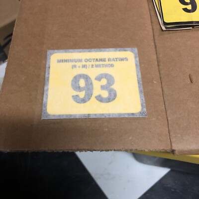 NEW 93 MINIMUM OCTANE RATING SIGN DISPLAY DECAL | eBay