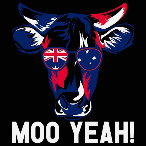 Australia Moo Yeah Flag Cow Day - Mens Funny Novelty T-Shirt Tee T ...