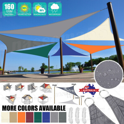AU Extra Heavy Duty Shade Sail Shade Cloth Sand Sun Triangle Square ...