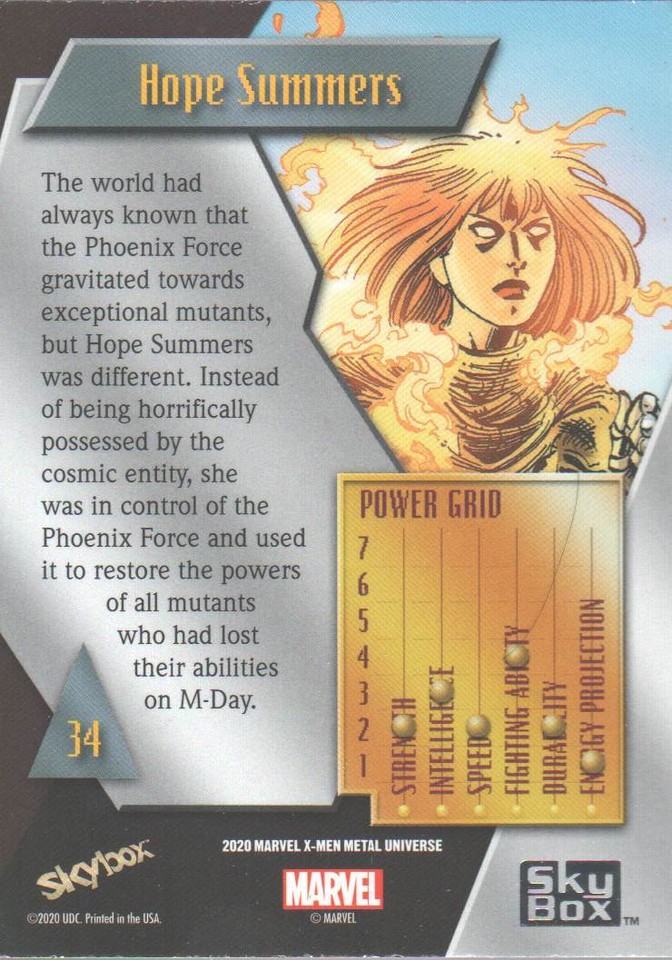 2021 Marvel X-Men Metal Universe Trading Card #34 Hope Summers | eBay