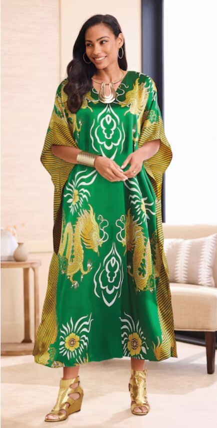 OSFM Ashro Black Gold Ethnic African American Pride Zahara Long Caftan ...