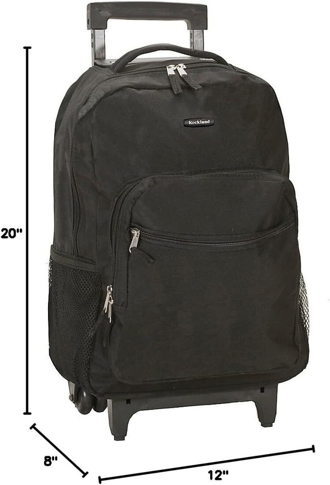 Rockland Double Handle Rolling Backpack Black 17-Inch | eBay