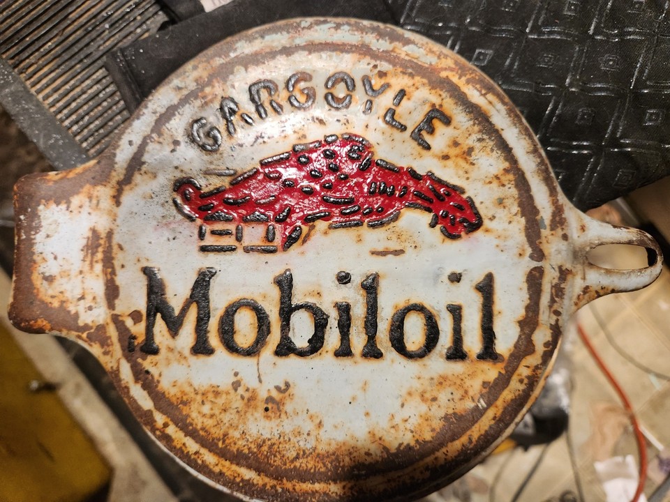 VINTAGE ORIGINAL ANTIQUE GAS OIL GENERAL STORE SIGN GARGOYLE NICE ...