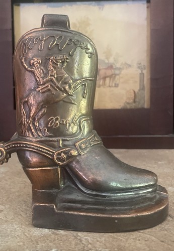 Vintage ROY ROGERS Cowboy Boot Copper Metal COIN BANK. See Below . | eBay