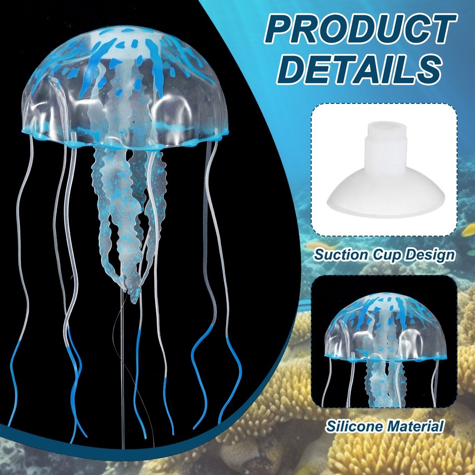 Jellyfish Aquarium Decoration, Fish Tank Decorations(Blue, L, 2 Pcs) | eBay