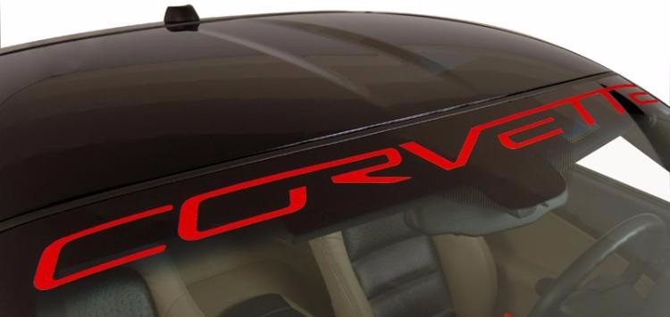 Chevy Corvette Front Windshield Vinyl Decal Sticker Banner RED | Oracal ...