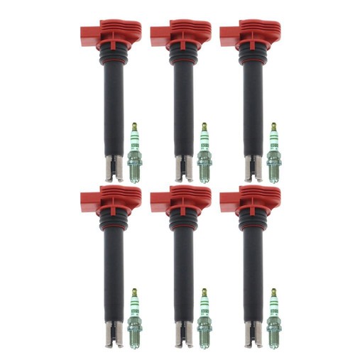 Bosch 6 Ignition Coils & 6 Nickel Spark Plugs Kit For Audi A4 A6 ...