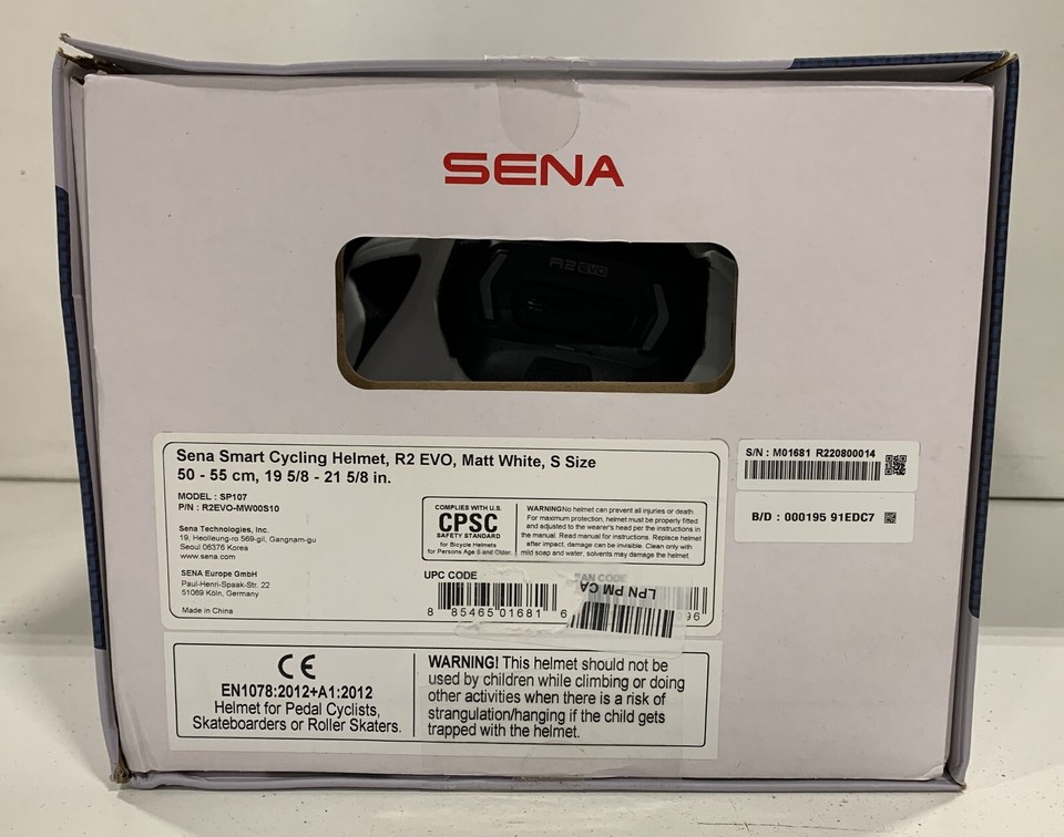 Sena R2 EVO Smart Road Cycling Helmet, White, Small (50-55cm) | eBay