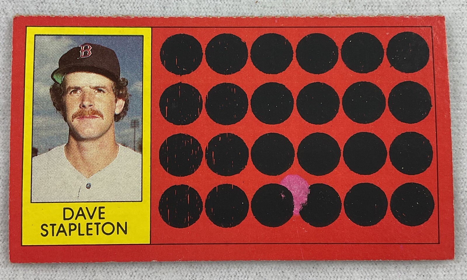 1981 Topps Scratch-Off Baseball Card #048-Dave Stapleton, Boston Red ...