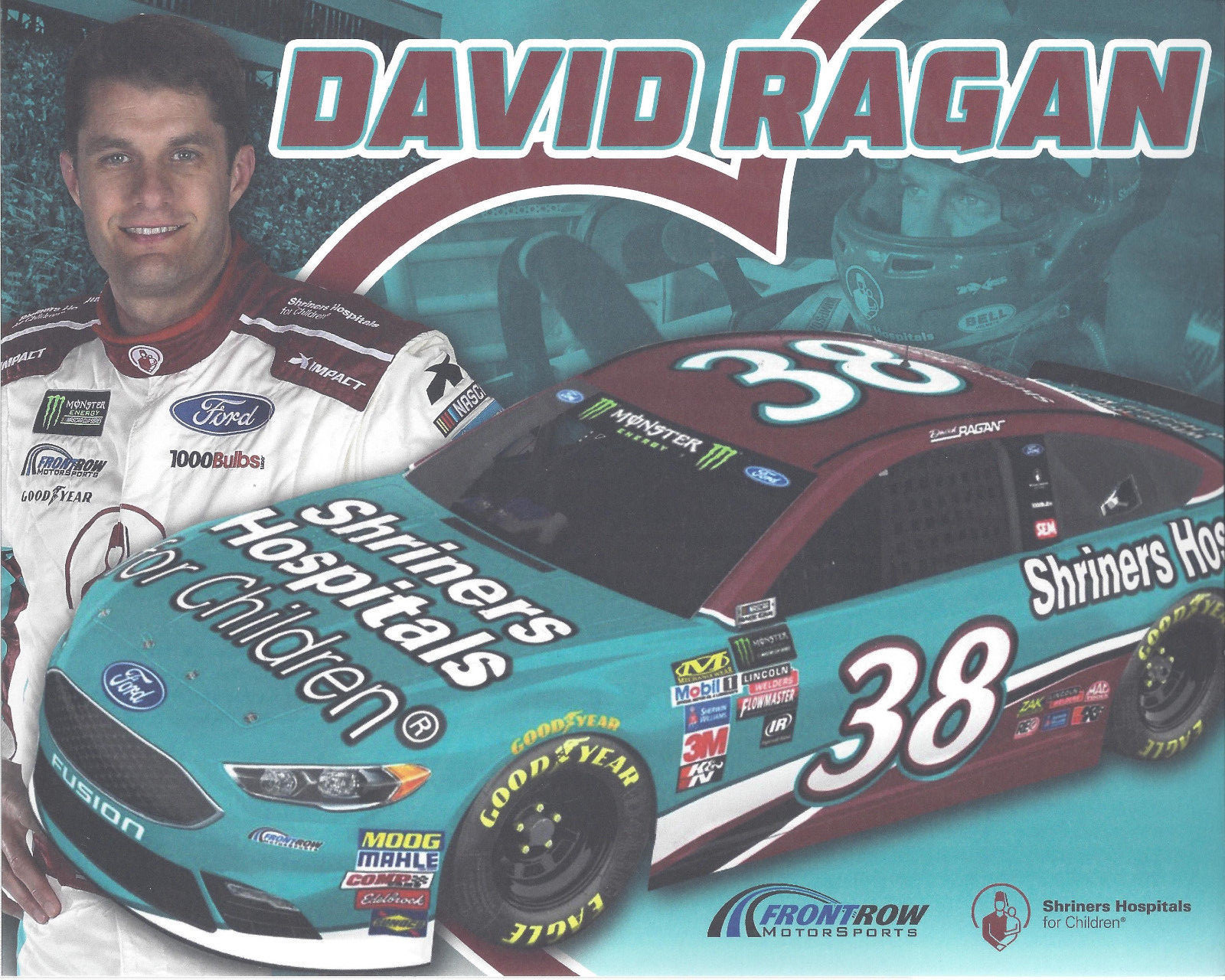 2018 DAVID RAGAN "SHRINERS HOSPITALS" 2ND VER DULL FINISH #38 NASCAR ...